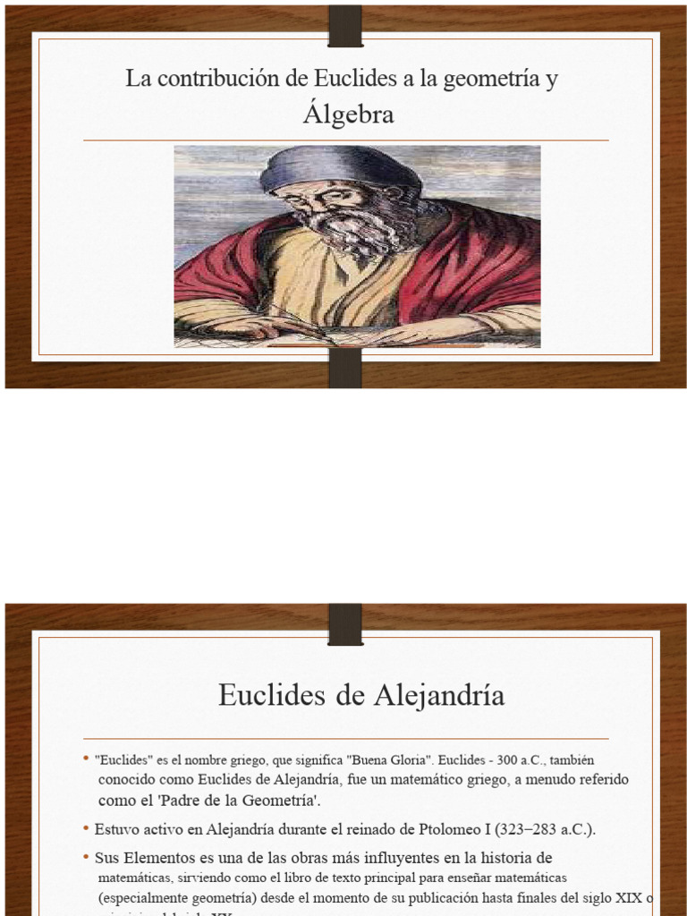 La Contribución de Euclides A La Geometría y El Álgebra | PDF ...