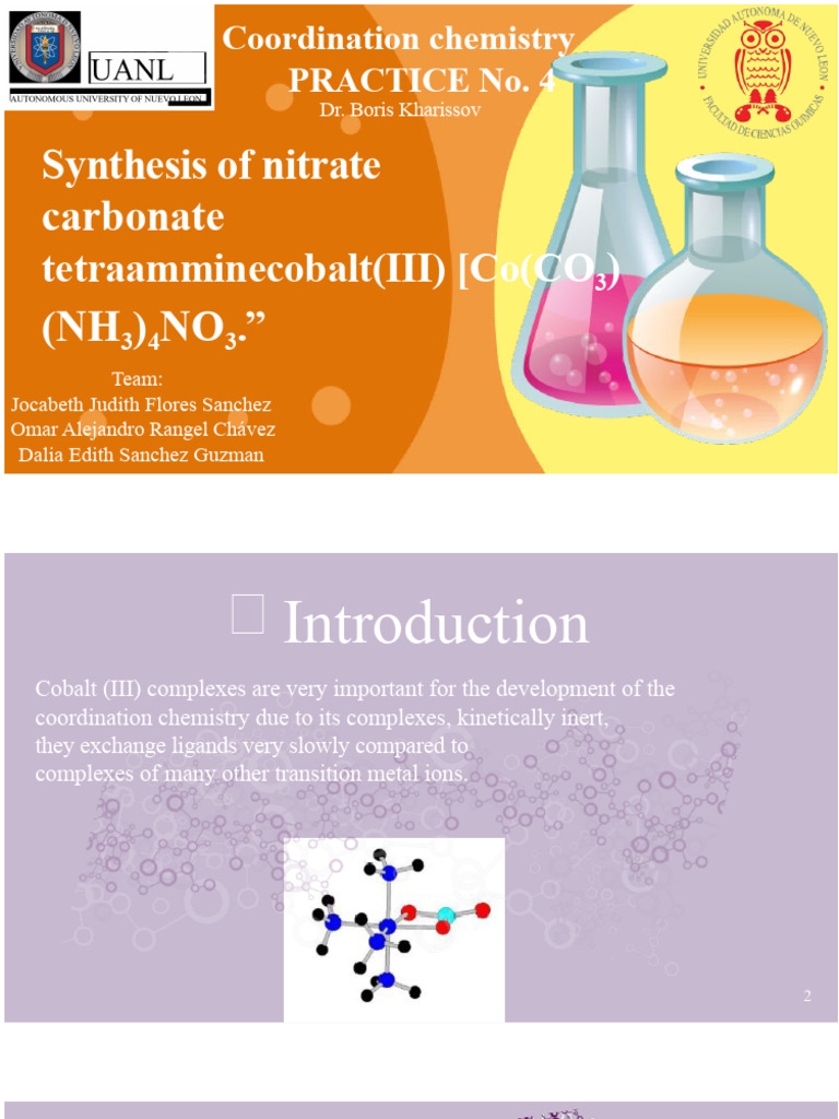 Synthesis of Cobalt(III) Complexes | PDF | Coordination Complex | Ammonia