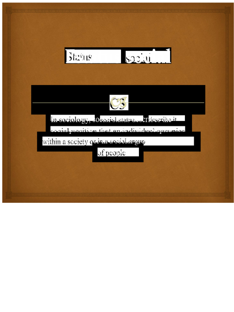 Social Status | PDF