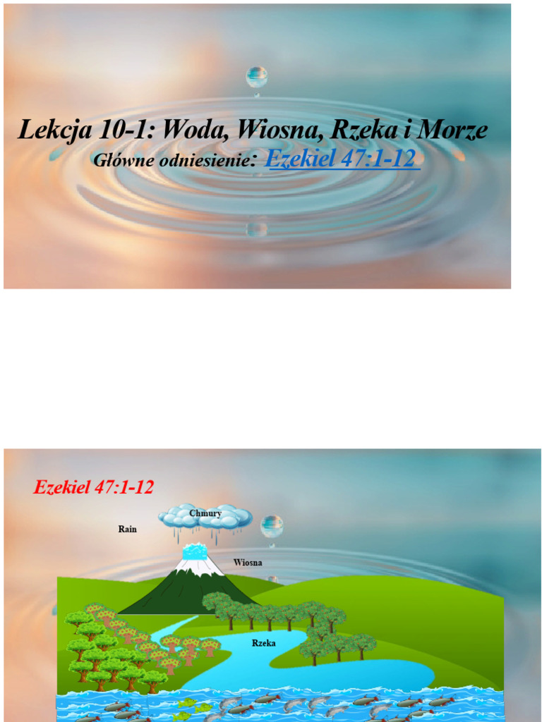 Lekcja 10-1 Woda, Źródło i Rzeka z Notatkami | PDF