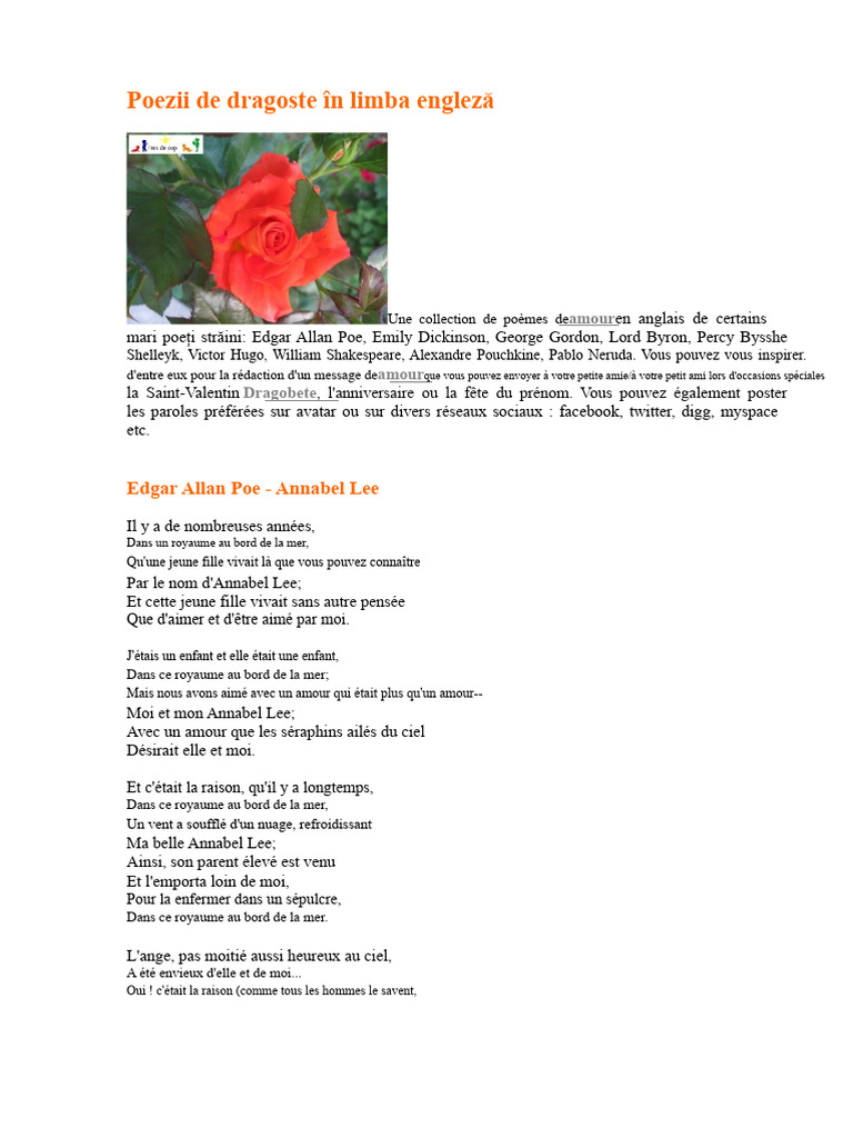 Poèmes en Anglais | PDF