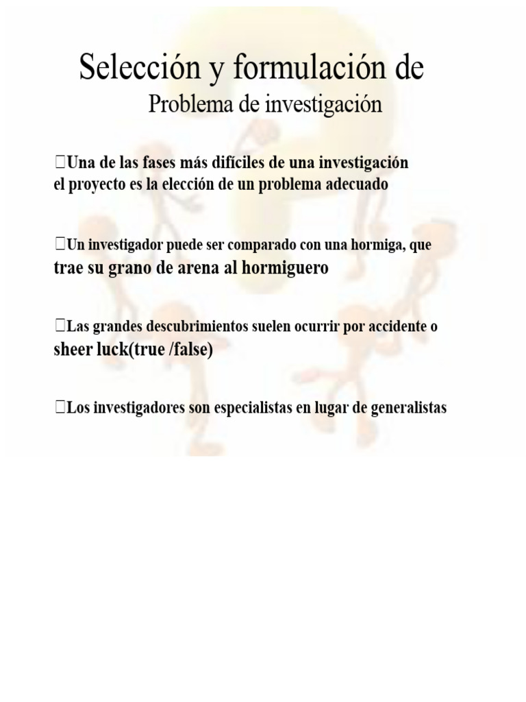 Selección y Formulación Del Problema de Investigación | PDF | Maestros ...