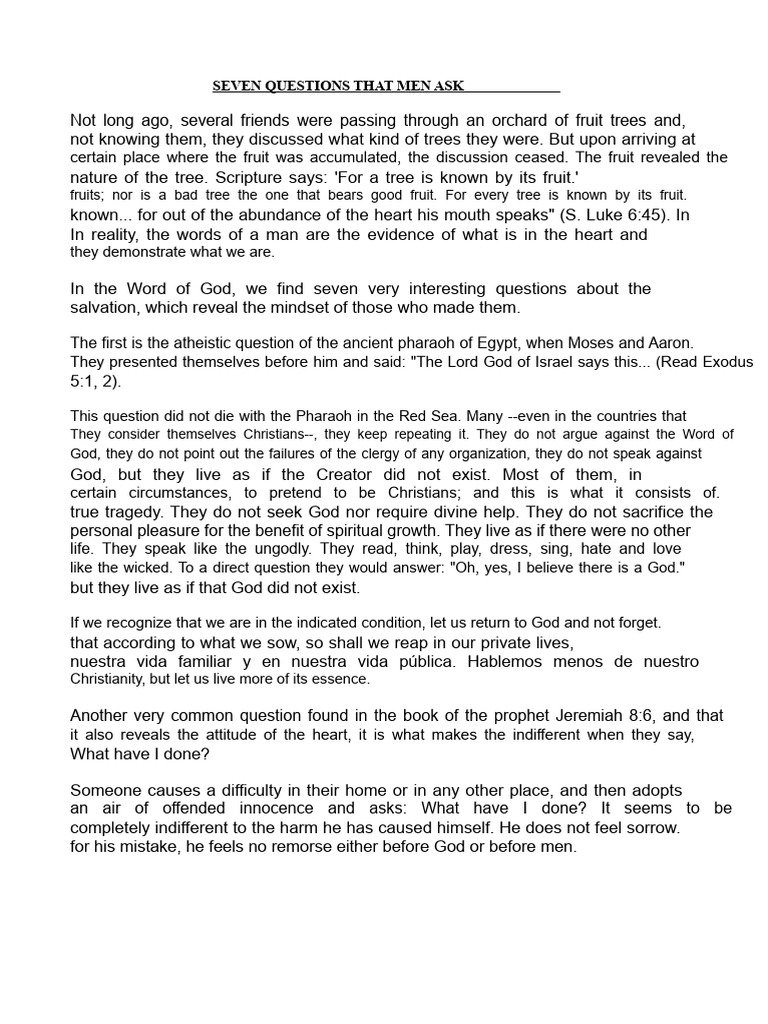 Seven Key Questions on Salvation | PDF | Jesus | God