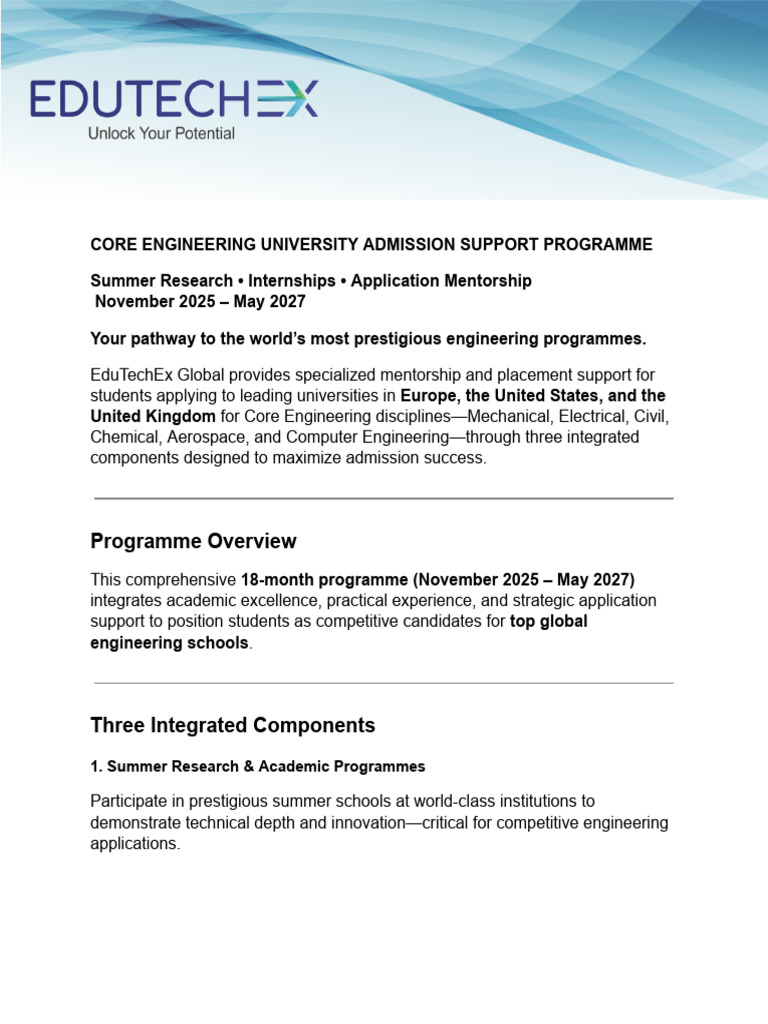 Engineering University Admission Support | PDF | Engineering ...