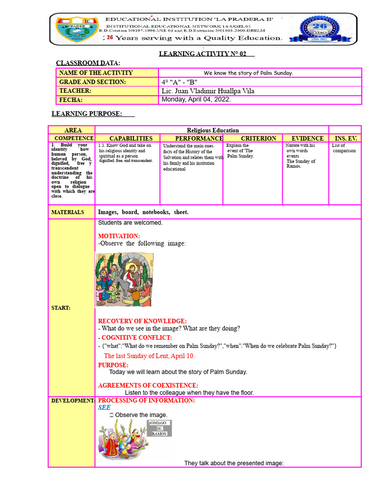 LEARNING SESSION #02 4B - We Learn About The History of Palm Sunday ...
