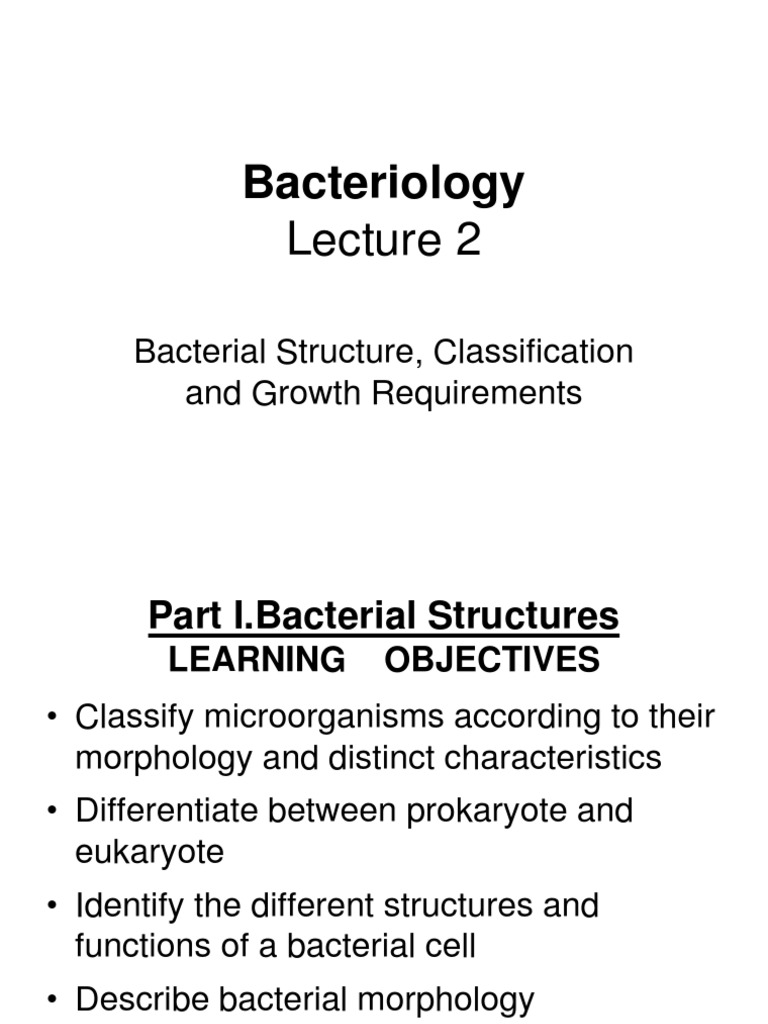 Bacterial Structure And Classification Guide Pdf Bacteria Cell