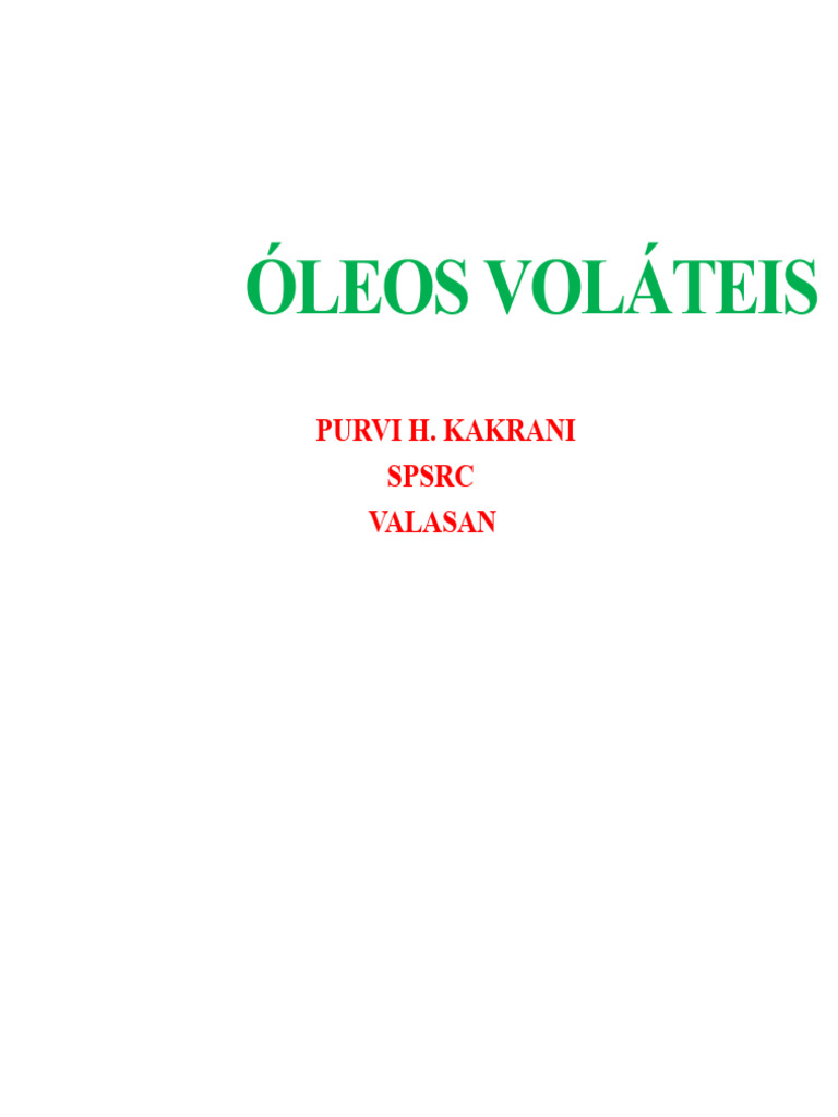 Drogas Contendo Óleos Voláteis | PDF | Funcho | Cravo