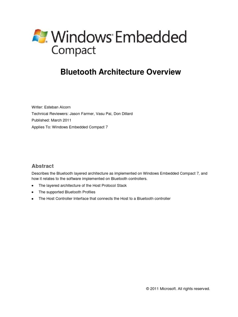 Bluetooth Architecture Overview | PDF | Bluetooth | Application ...
