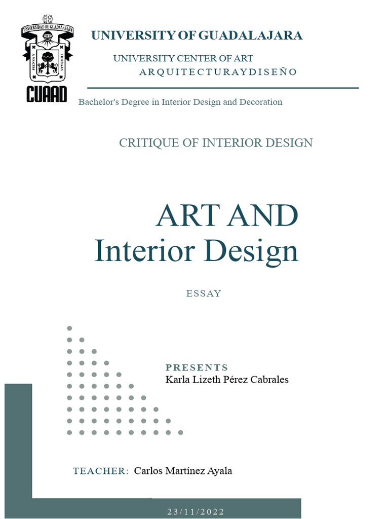 Essay On Art and Interior Design | PDF | Interior Design | Aesthetics