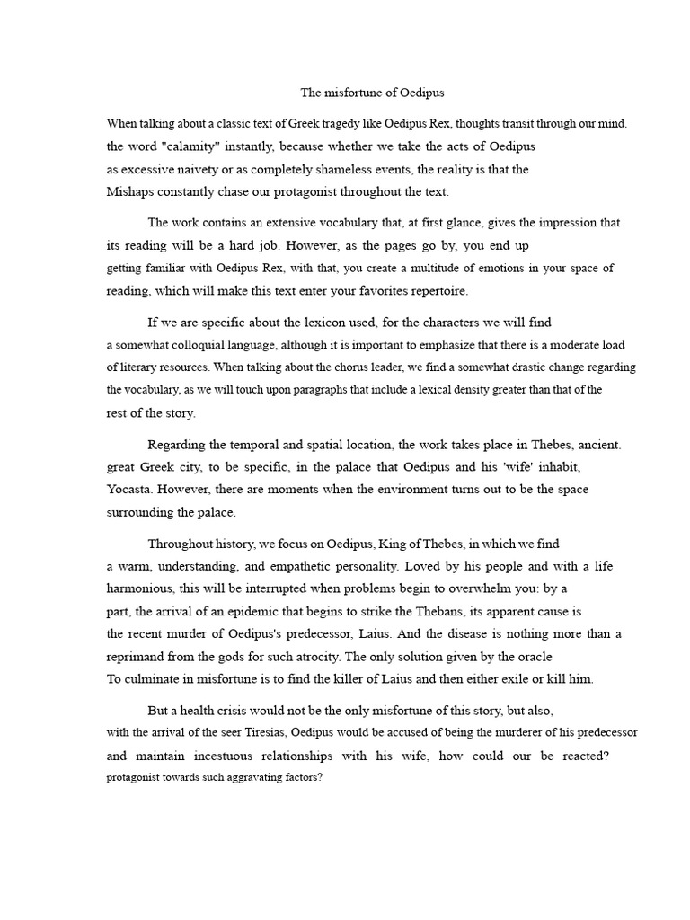 Oedipus Rex: A Tragic Exploration | PDF | Oedipus | Boeotian Mythology
