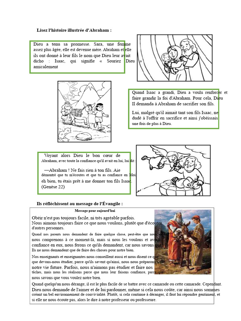 L'histoire d'Abraham et Isaac : Obéissance divine | PDF | Isaac | Abraham