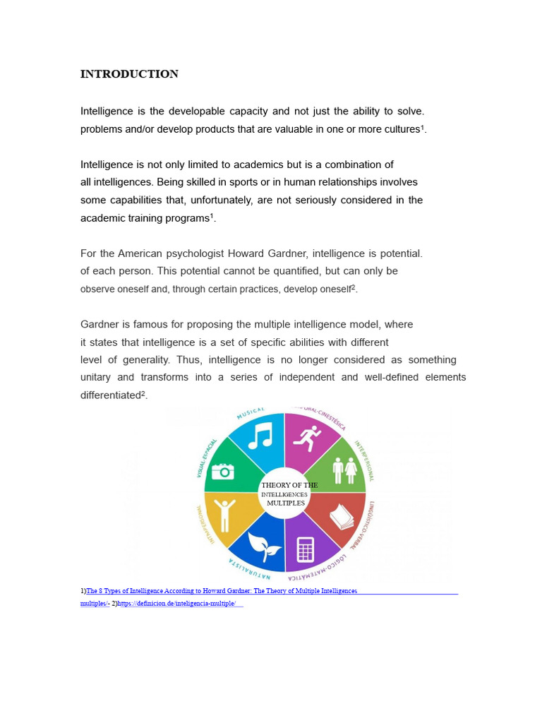 Understanding Gardner's Multiple Intelligences | PDF | Intelligence ...