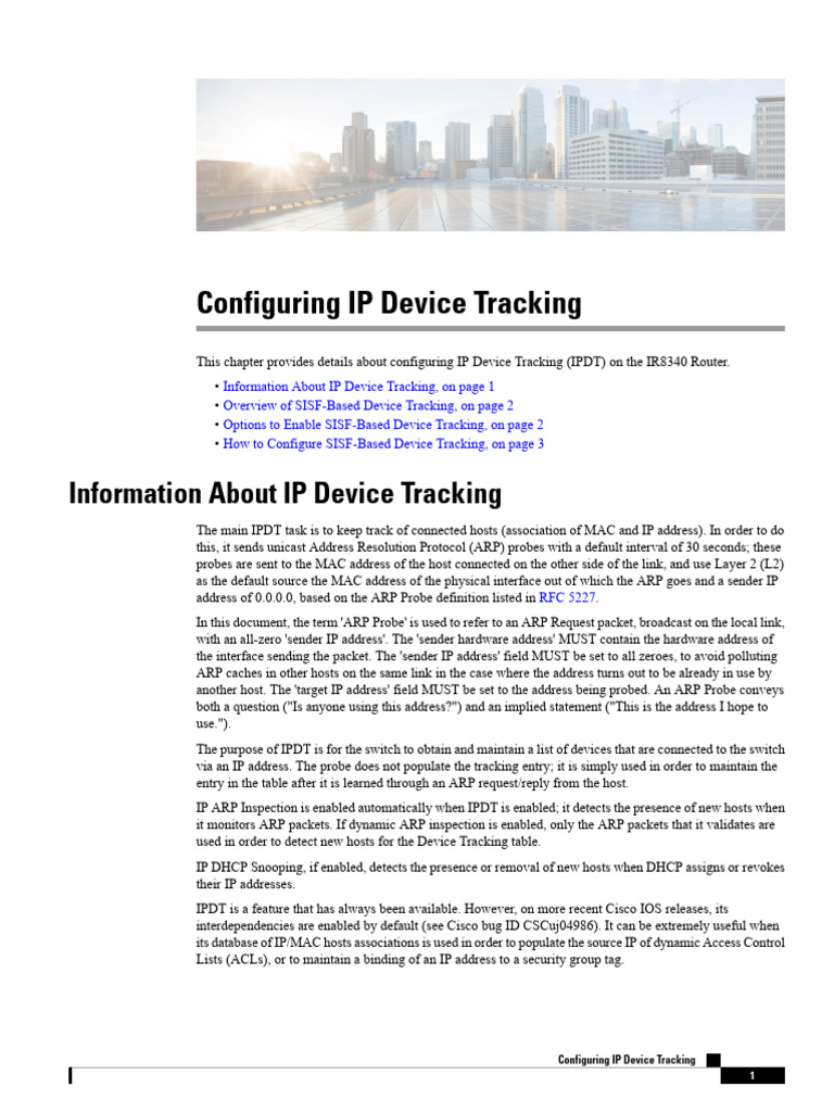 Configuring IP Device Tracking on IR8340 | PDF | Ip Address | I Pv6