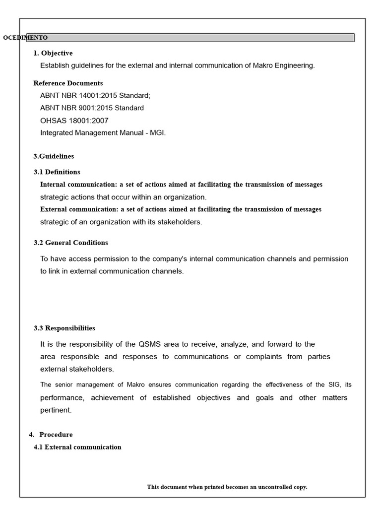 Makro Engineering Communication Guidelines | PDF | Communication ...