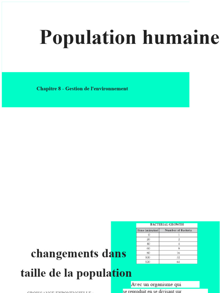 Croissance et gestion de la population humaine | PDF | Densité de ...