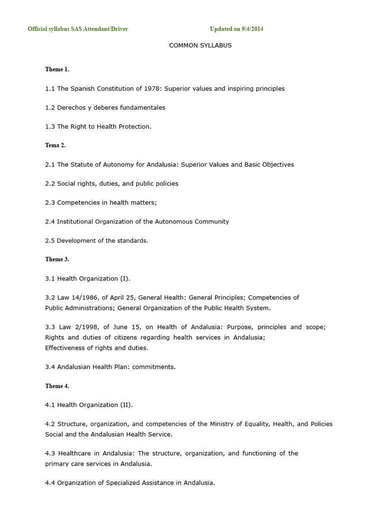 Official Curriculum DRIVER ATTENDANT - Headings | PDF | Steering | Vehicles