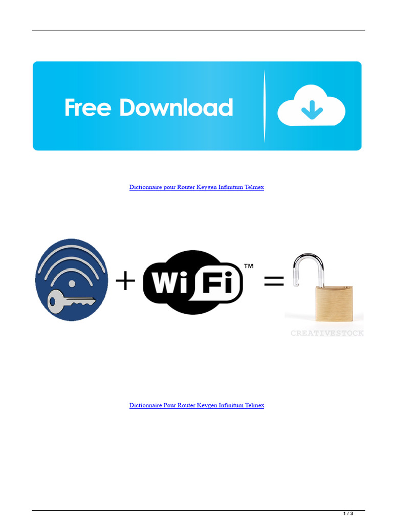 Dictionnaire pour Router Keygen Telmex | PDF | Wi-Fi | Cryptographie