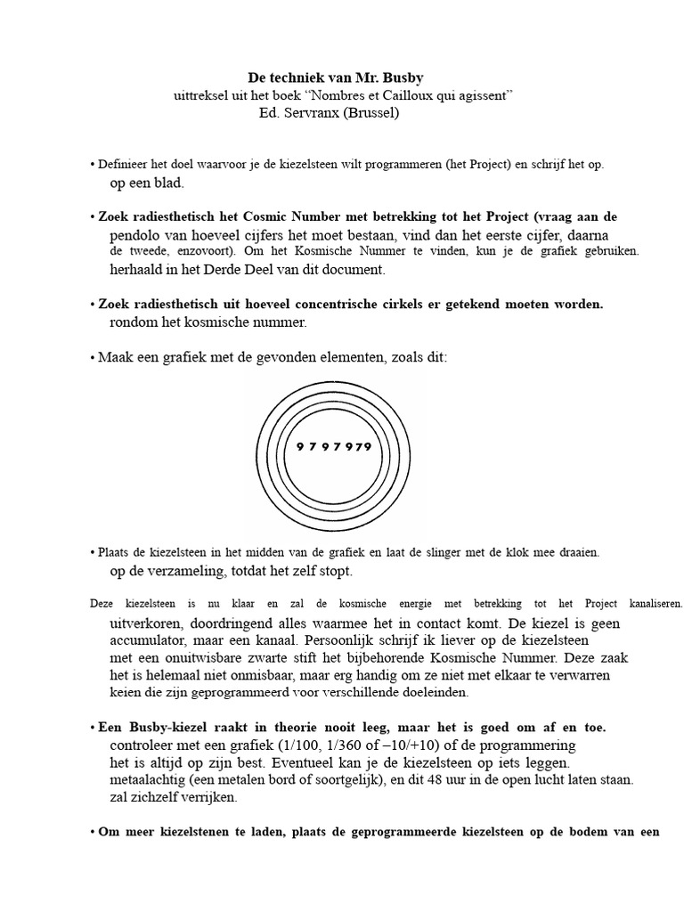 Cosmische Nummers Instructies Van Busby | PDF