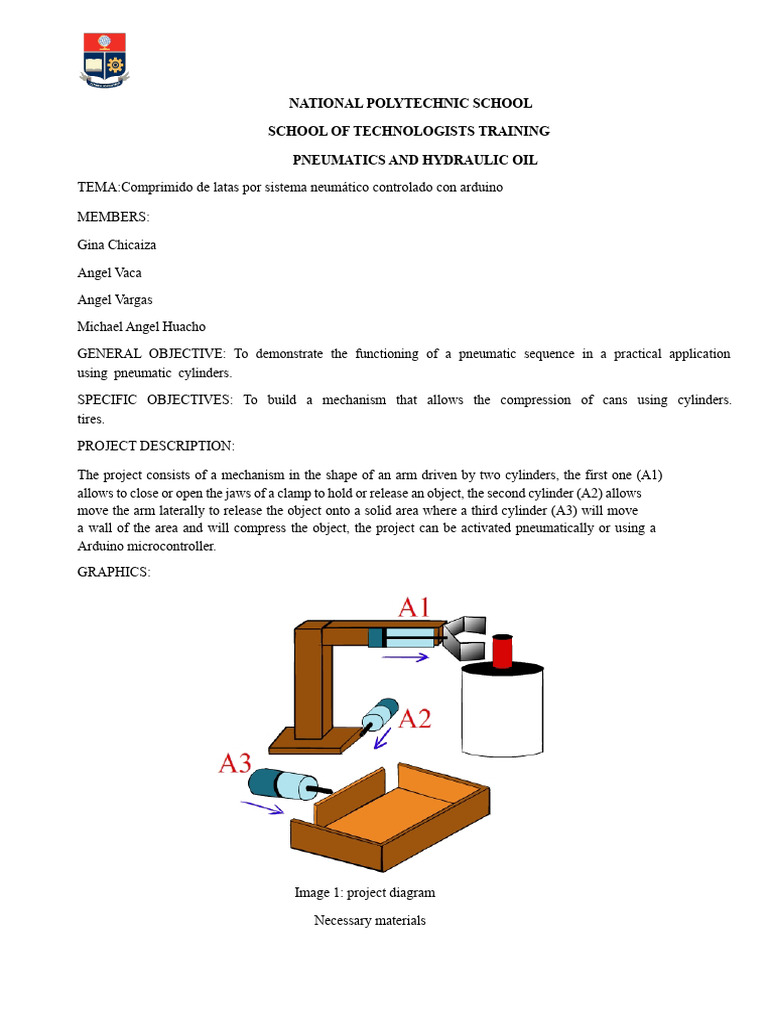 Pneumatic Can Compression System Project | PDF