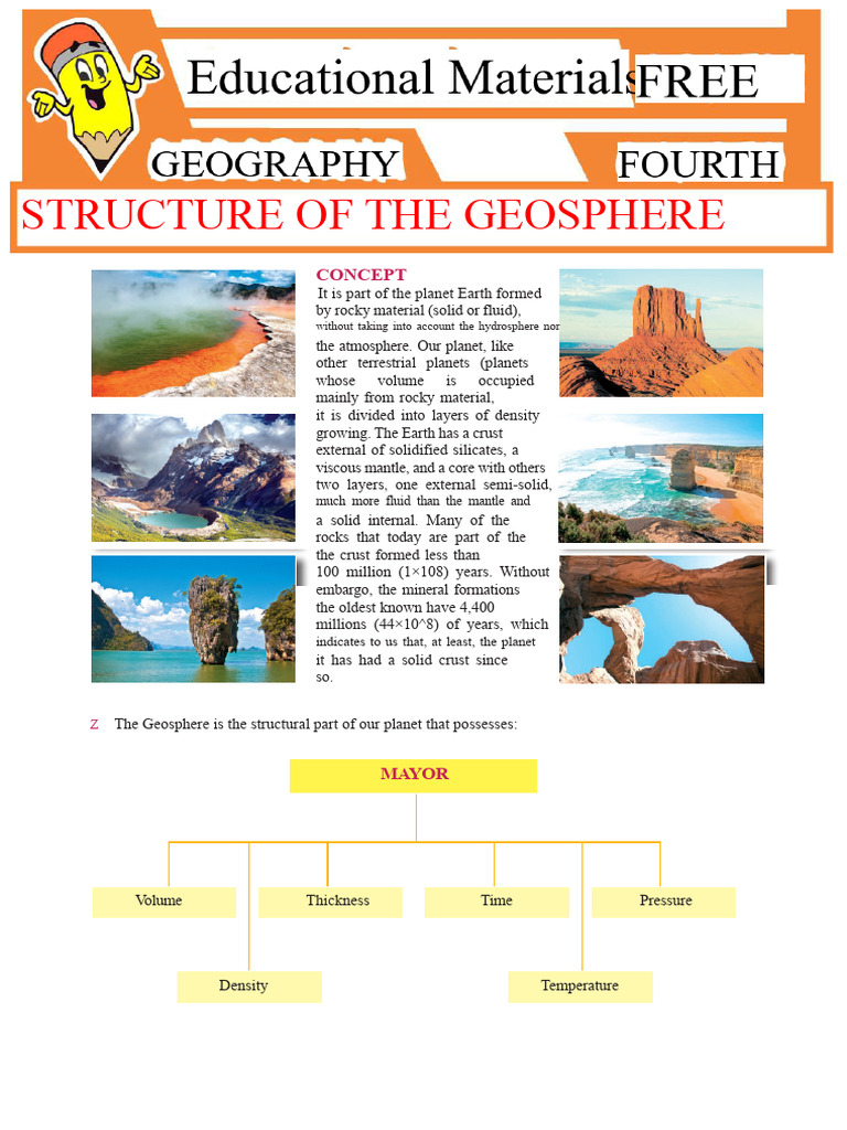 Structure of The Geosphere For Fourth Grade of Secondary School PDF ...