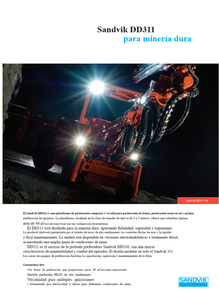 Plataforma de Perforación Sandvik DD311 | PDF | Perforación