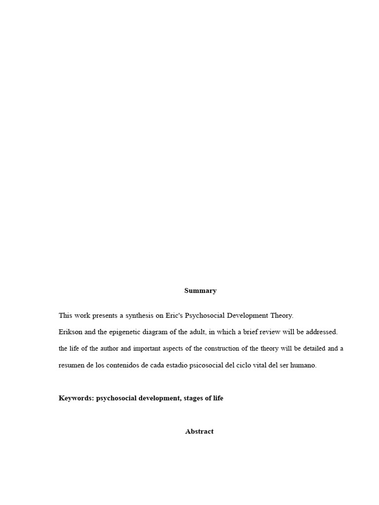 Erikson's Psychosocial Development Theory | PDF | Psychoanalysis ...