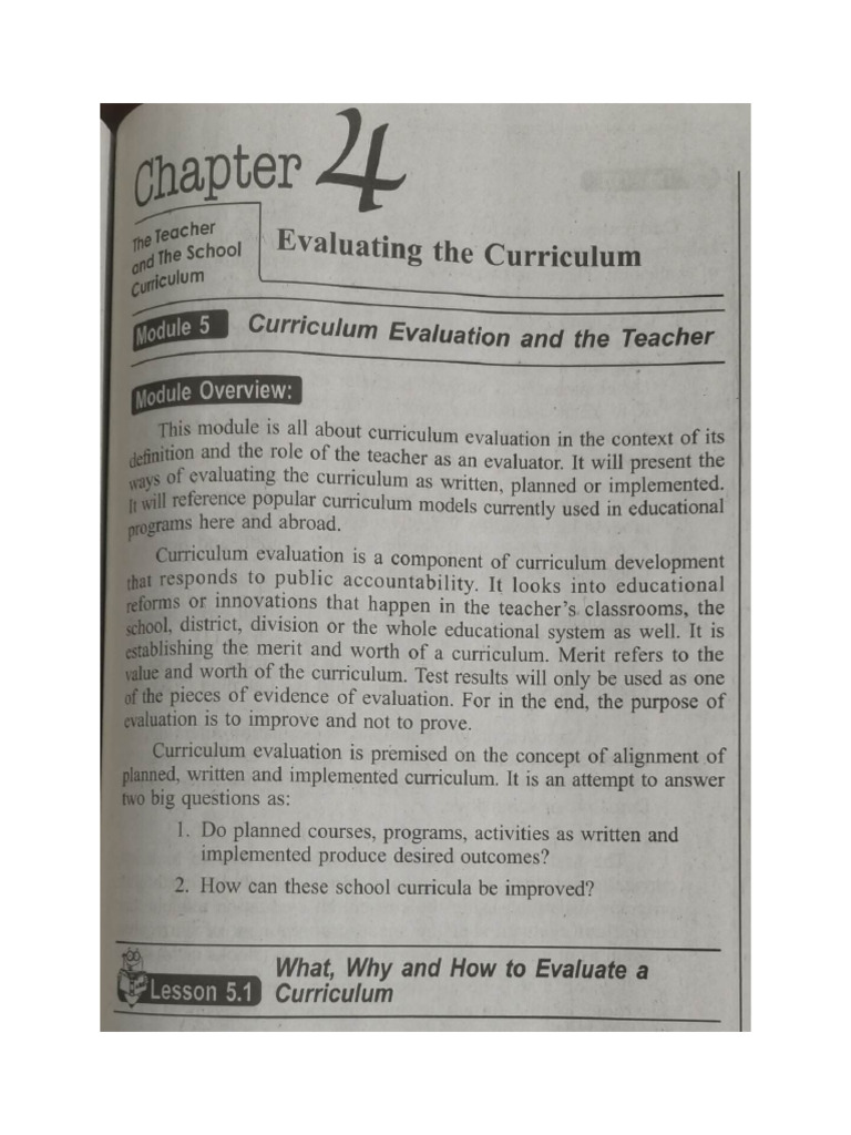 Lesson 5.1 (Prof Ed 9) How To Evaluate A Curriculum | PDF