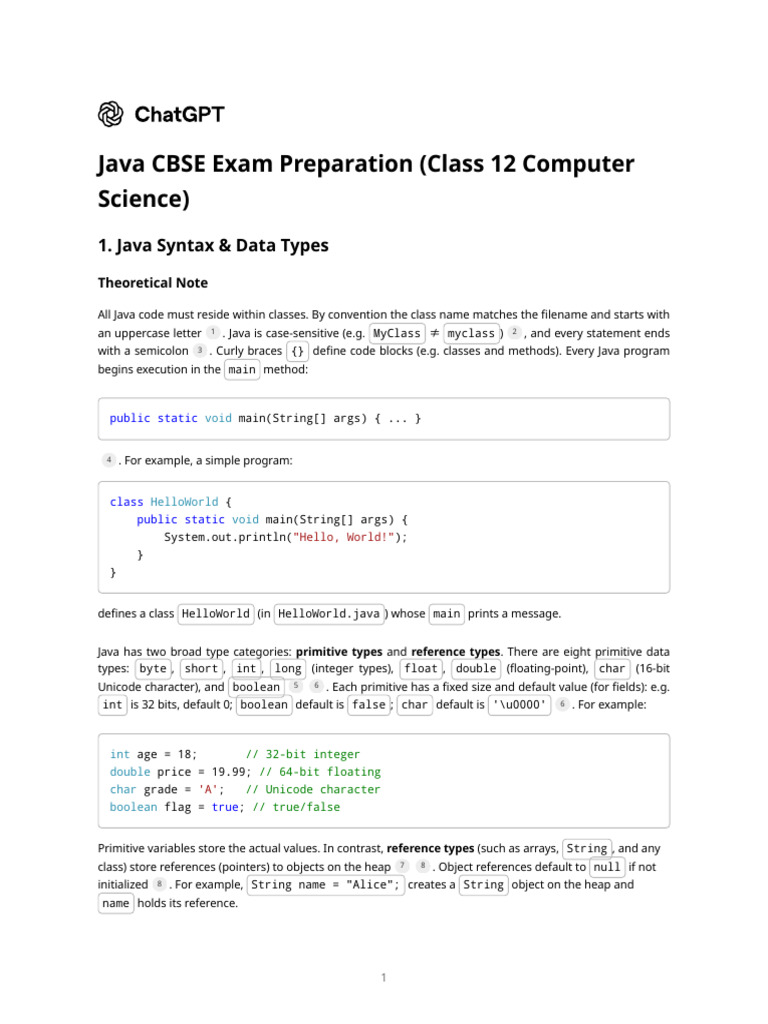 Java Syntax and Data Types Guide | PDF | Computer Data | Programming ...