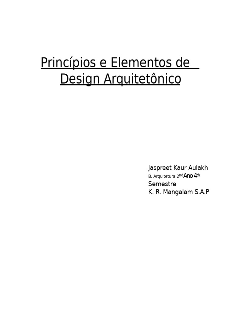 Princípios e Elementos Do Design Arquitetônico | PDF | Simetria