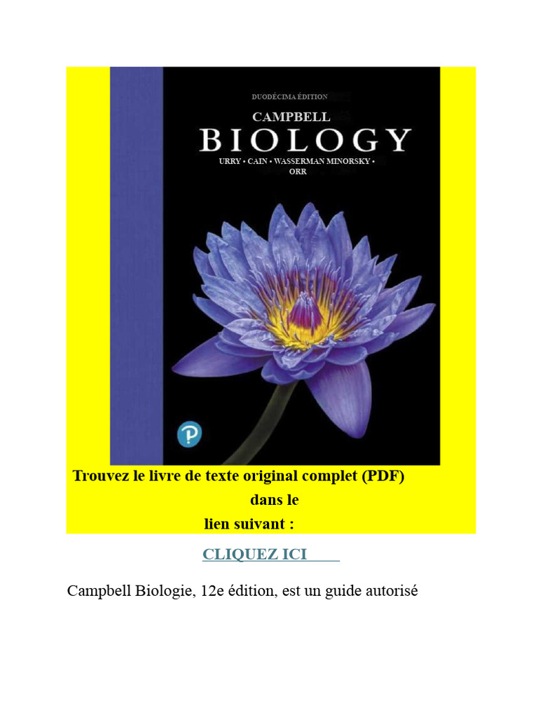 Campbell Biologie 12e Édition: Guide Complet | PDF | Cellule (Biologie ...