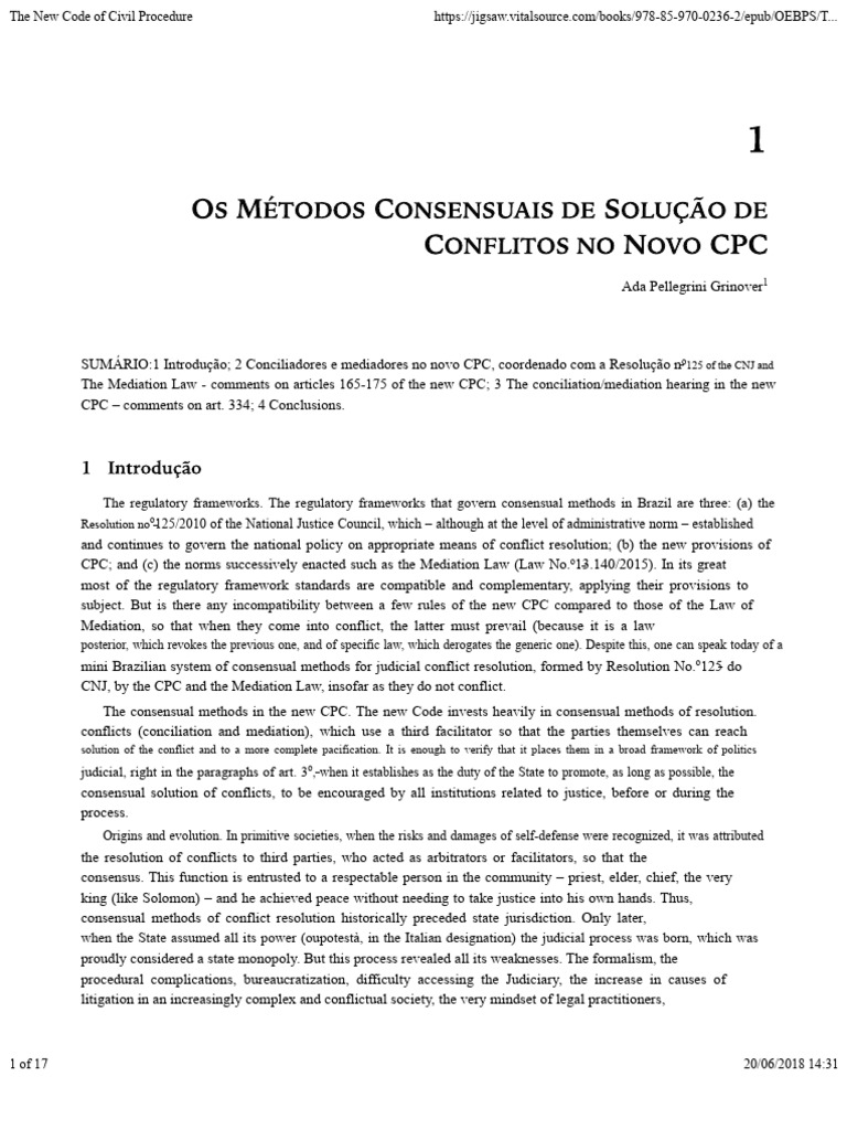 PELEGRINI, Ada - The Consensual Methods of Conflicts in The New CPC ...