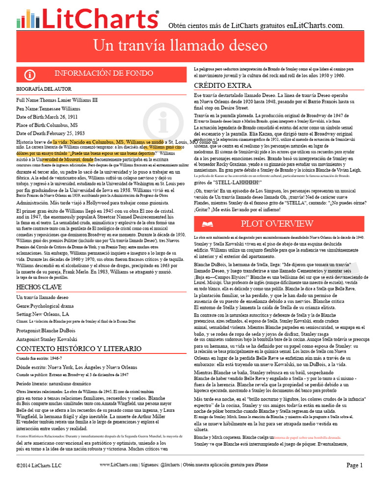 un-tranvía-llamado-deseo-LitChart (1) | PDF