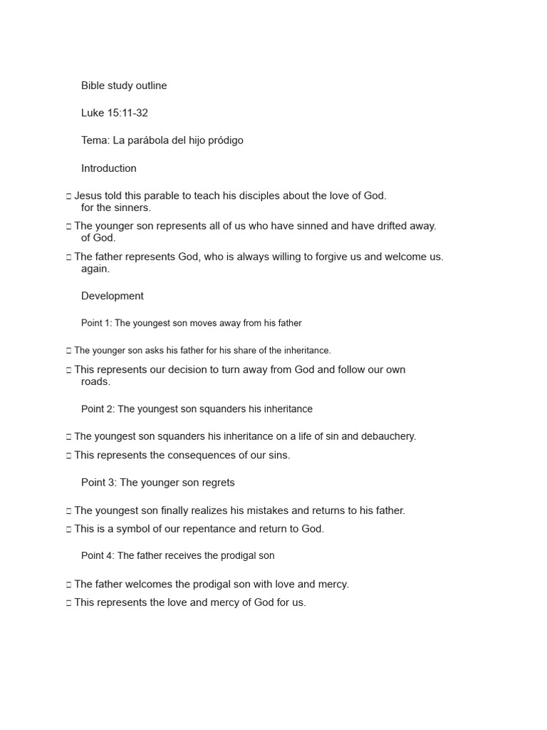 Prodigal Son Parable Study Guide | PDF | Theology | Christian Belief ...
