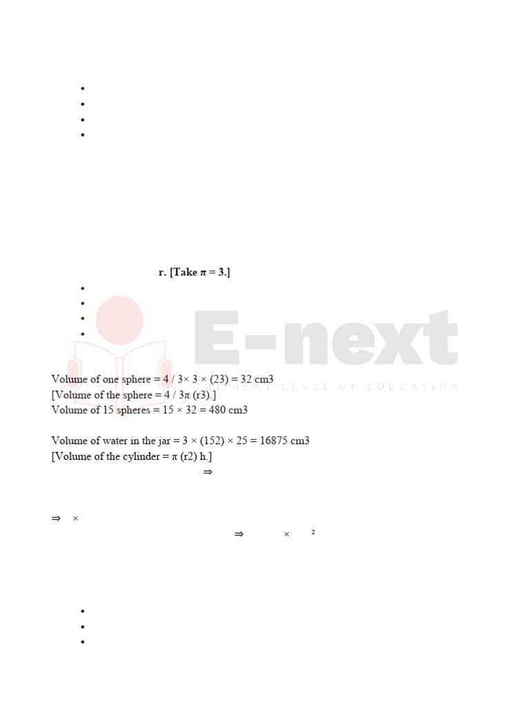 Volume and Surface Area Calculations | PDF | Volume | Sphere