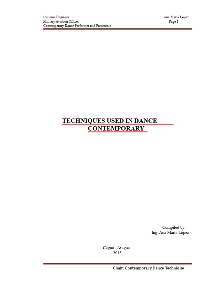 2) Techniques Used in Contemporary Dance | PDF | Choreography | Dances