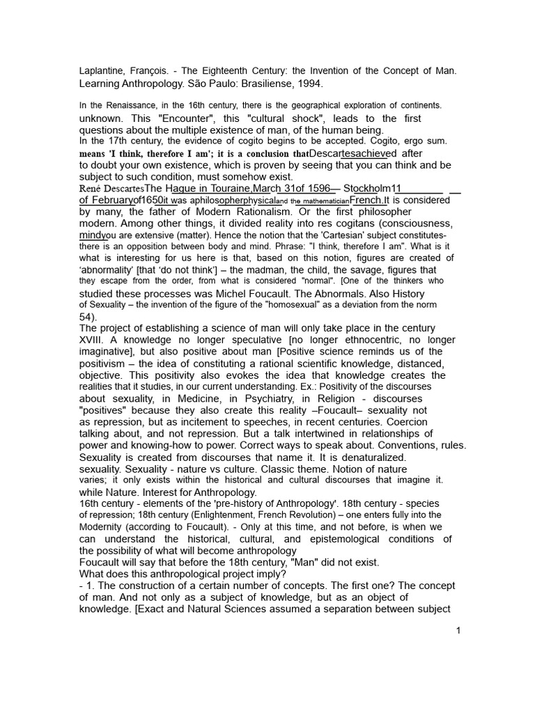 The 18th Century: The Invention of The Concept of Man | PDF | Knowledge ...