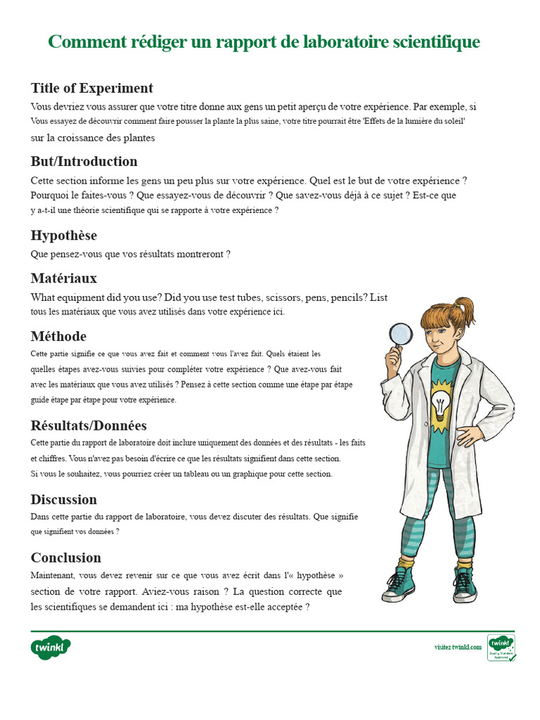 Guide de rédaction d'un rapport de laboratoire | PDF