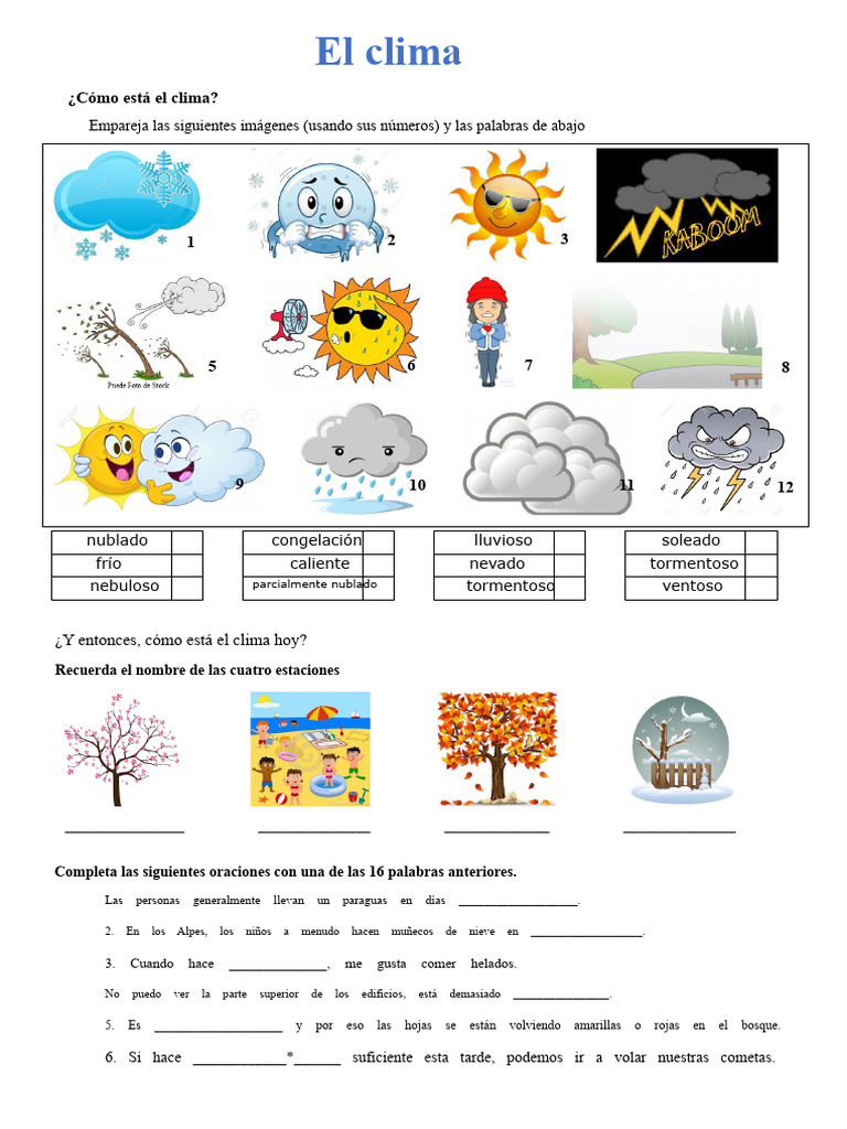 ejercicios de descripción de imágenes del clima_107178 (1) | PDF