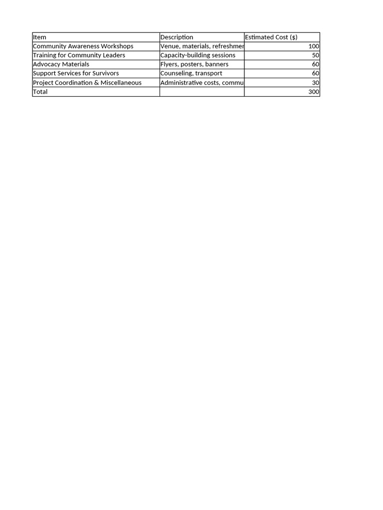 Budget Itemized Budget | PDF