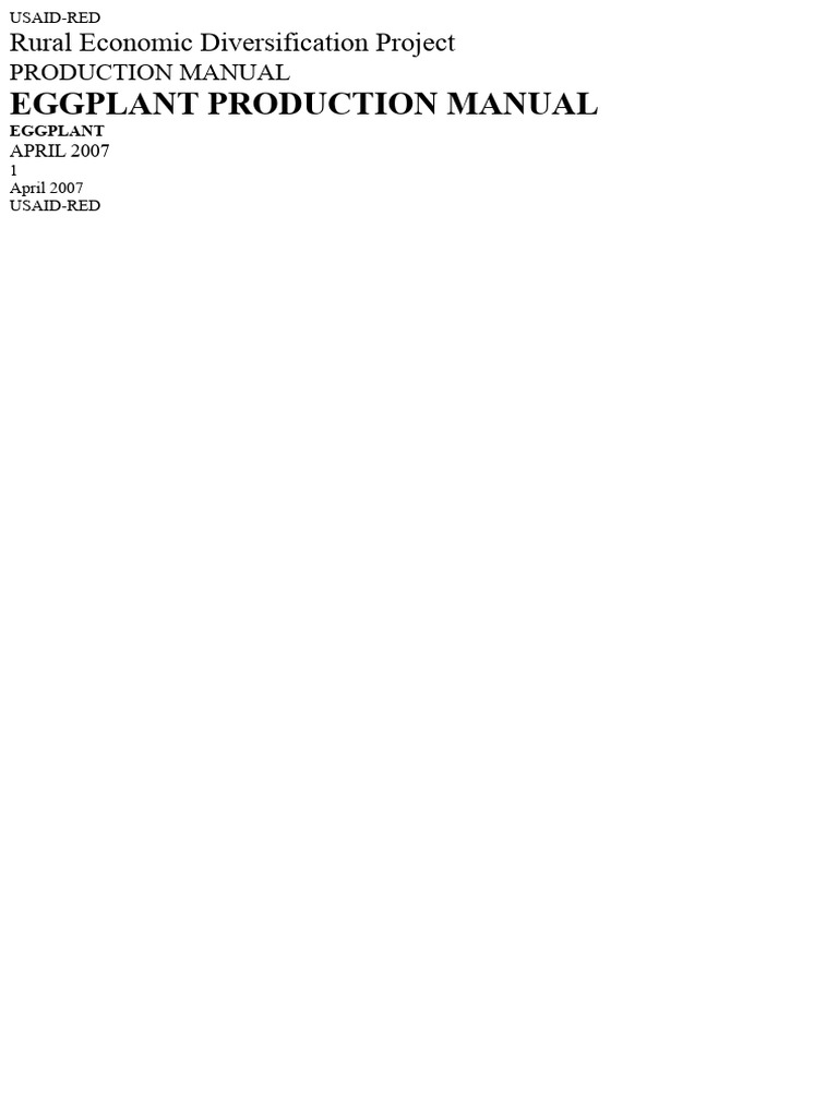 Final Eggplant Production Manual | PDF | Weed | Pest (Organism)