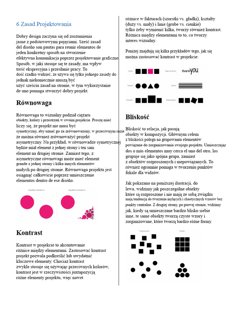 6 Zasad Projektowania - Elementy I Zasady Projektowania | PDF