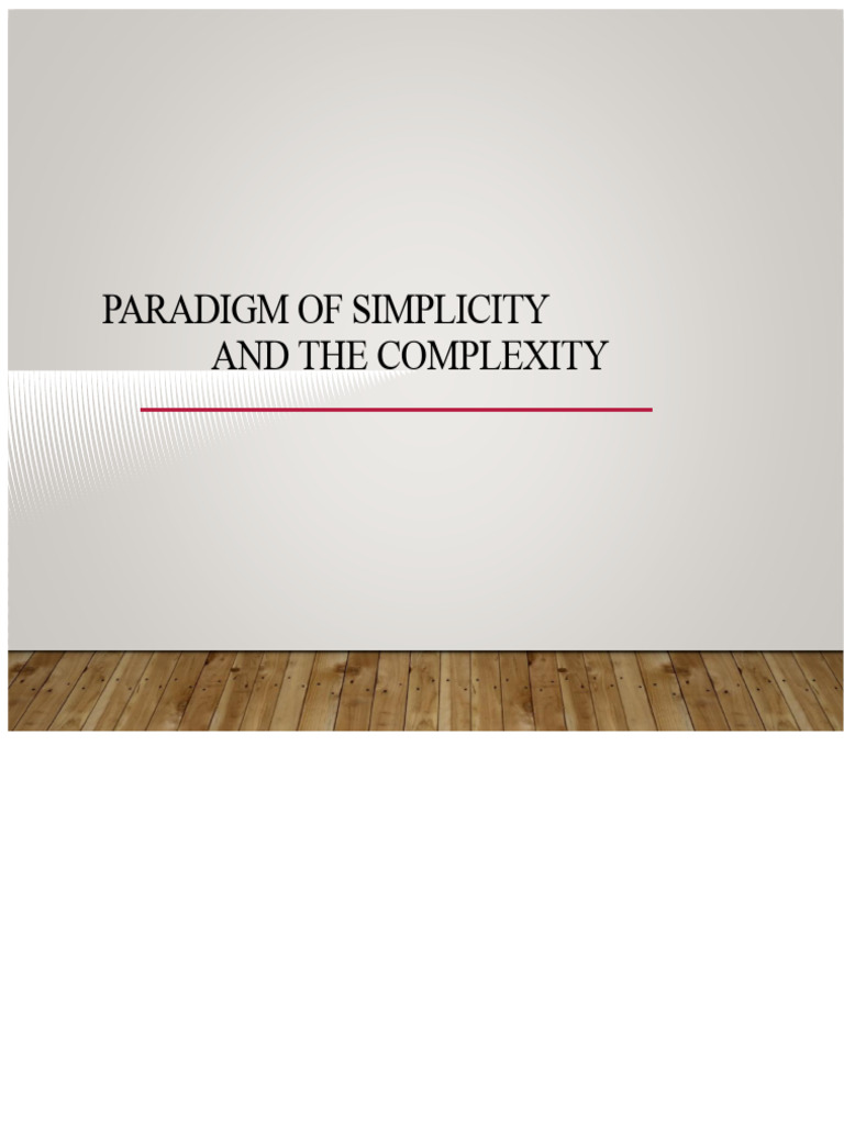 Understanding Simplicity and Complexity | PDF | Science | Systems Theory