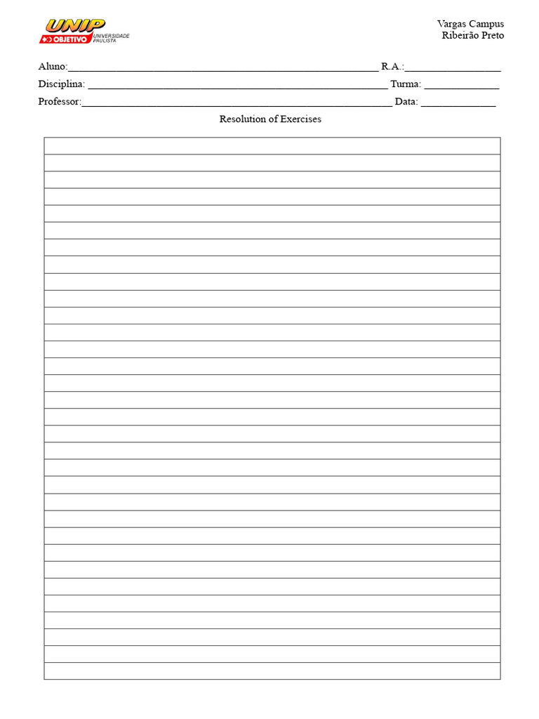 Ruled Paper for Exercises | PDF