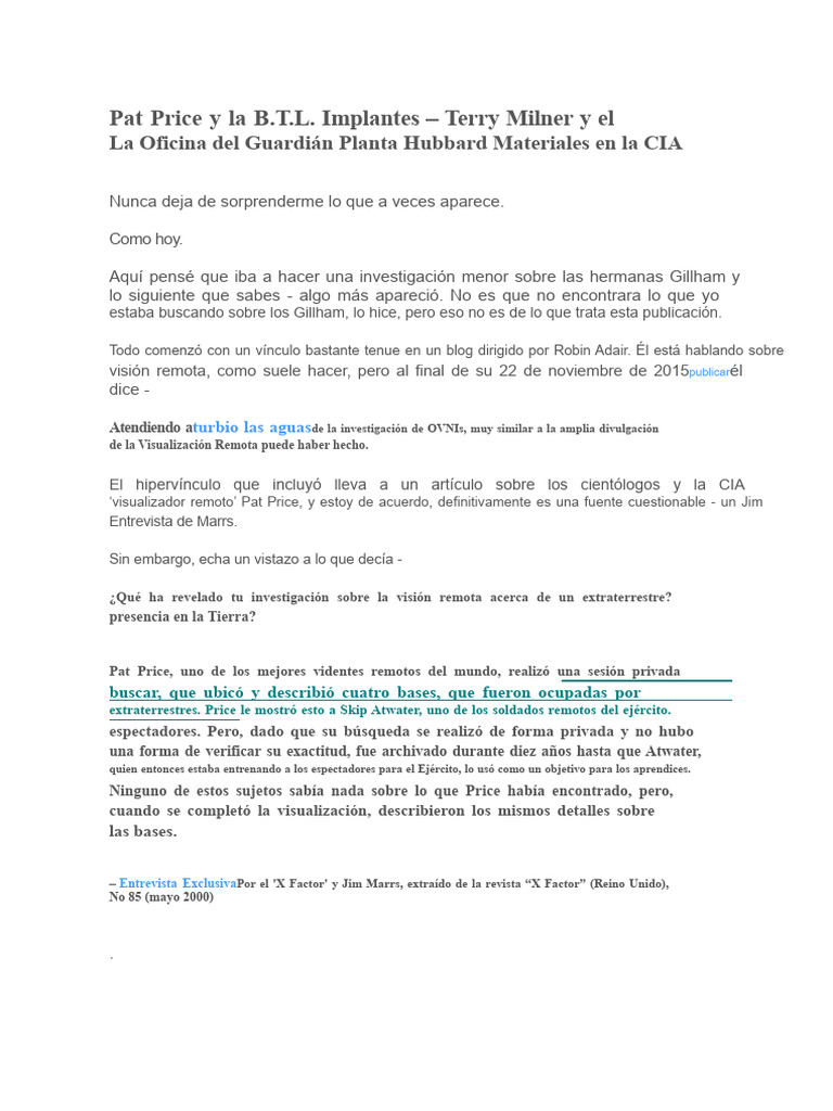 Pat Price y Los Implantes B.T.L. - Terry Milner y La Oficina Del ...