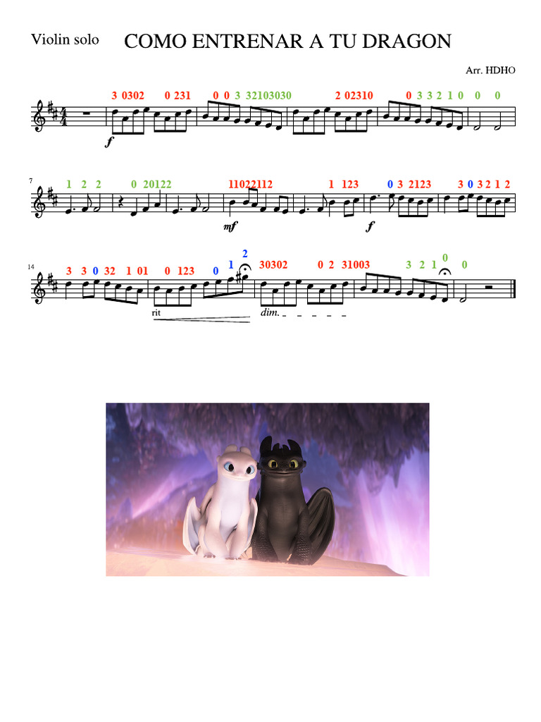 HOW TO TRAIN YOUR DRAGON VIOLIN STRINGS 1 | PDF
