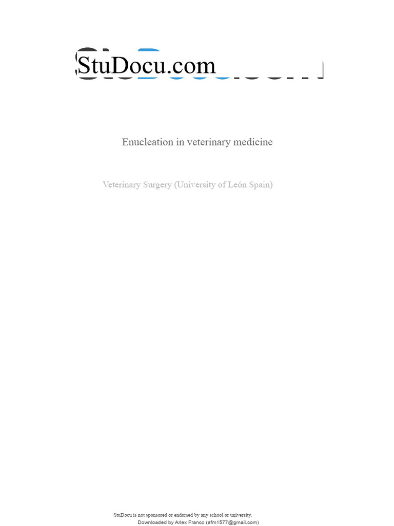 enucleation-in-veterinary-medicine | PDF | Cornea | Human Eye