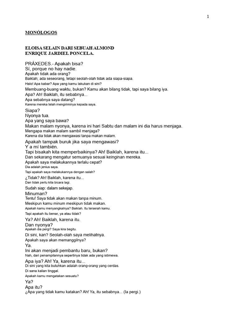 Monolog Teater | PDF