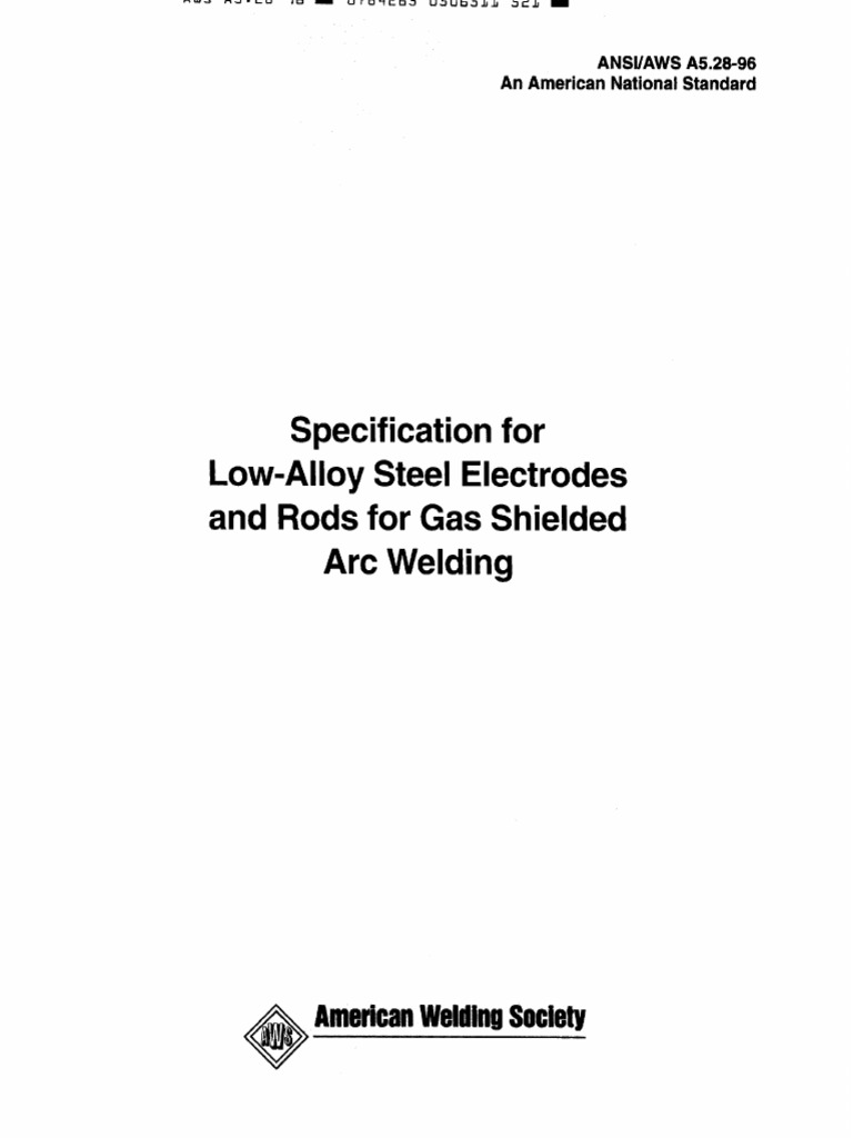 AWS A5.28-1996 - Specification For Low Alloy Steel Electrodes and Rods ...