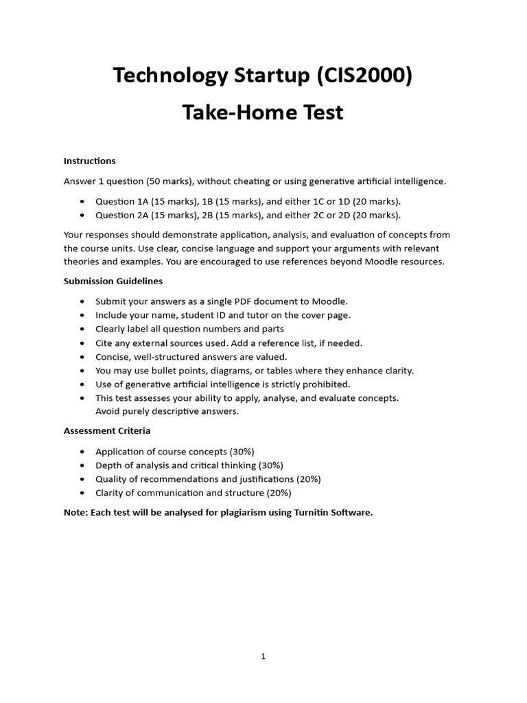 Technology Startup Take-Home Test Guide | PDF | Entrepreneurship | Lean ...