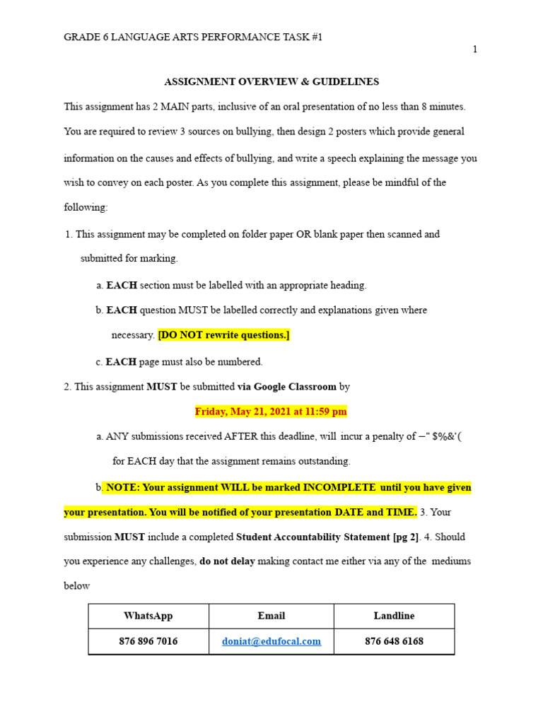 PEP Grade 6 Language Arts Performance Task | PDF | Bullying ...